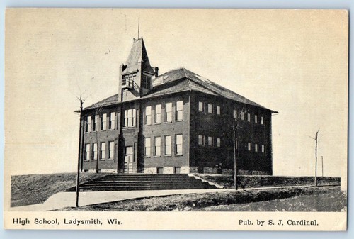1911 High School Campus Building Stairs Entrance Ladysmith Wisconsin WI ...