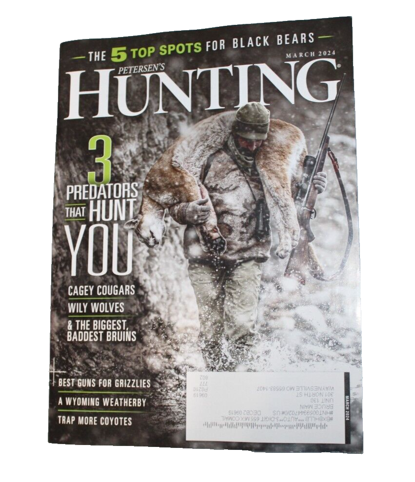 Petersens Hunting Magazine March 2024 Cagey Cougars Wily Wolves Coyotes ...
