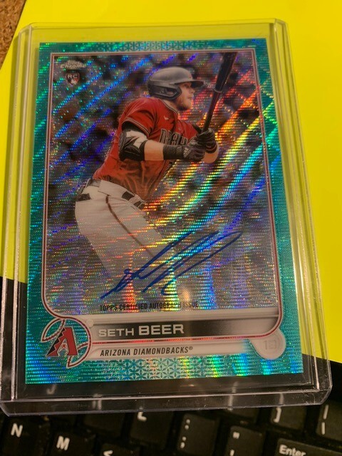 2022 TOPPS CHROME SETH BEER AQUA WAVE REFRACTOR 168/199 ON CARD ...