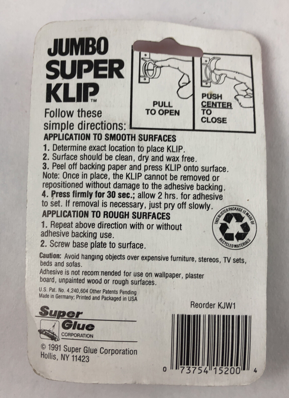 The Original Super Glue Self-adhesive Super Klip Kw10 for sale online ...