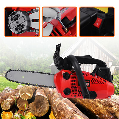 25.4CC Top Handle Gas Chainsaw 10'' Gasoline Powered Chain Saw 2-Stroke ...