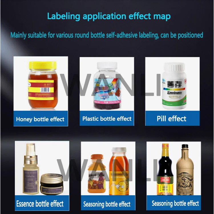 Round Bottle Labeling Machine Label Applicator With Date Printer Self ...