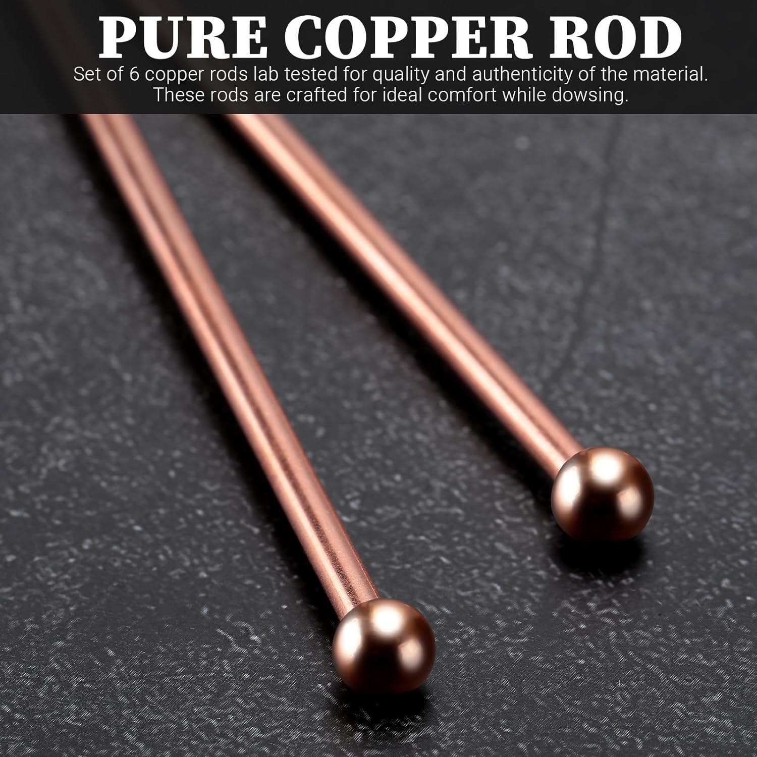 Pair 99.9% Copper Dowsing Divining Rods 2PCS Nature Secret Water Energy ...