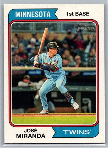 José Miranda 2023 Topps Heritage BASEBALL #54 Minnesota Twins | eBay