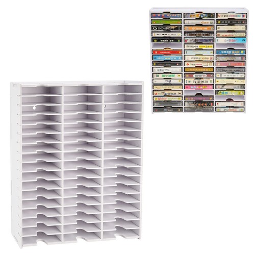 51-Slot Cassette Tape Storage, Desktop Rack Audio Tape Organizer, Wall ...