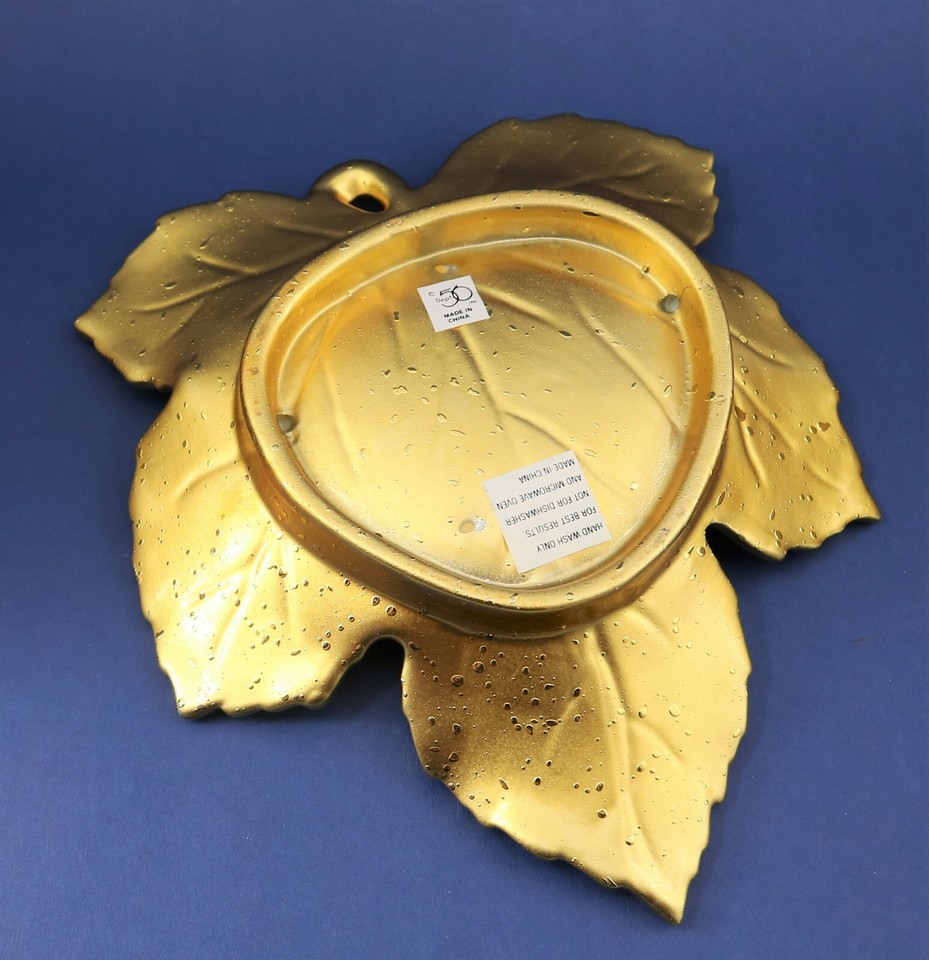 Department 56 Gilded Gold Leaf Trinket Candy Dish NEW | eBay