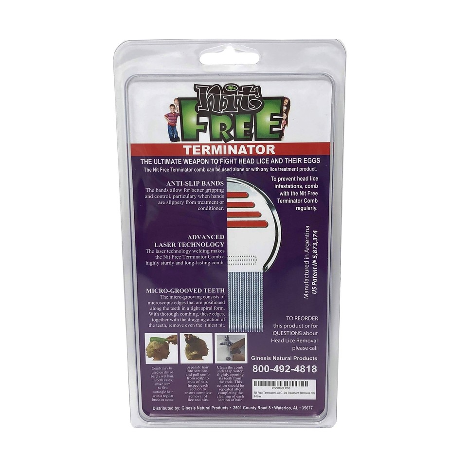 Terminator Lice Comb, Professional Stainless Steel Comb for Head Lice ...