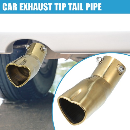 Car Curved Exhaust Tip Heart Shape Tail Pipe 2.4'' Inlet 7.48'' Length ...