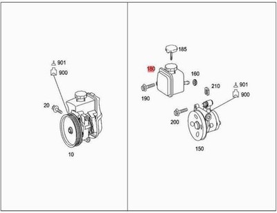 Genuine MERCEDES Sprinter Vito Power steering pump Oil reservoir ...