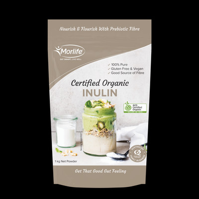 MORLIFE INULIN POWDER CERTIFIED ORGANIC 1KG / PREBIOTIC GUT HEALTH ...