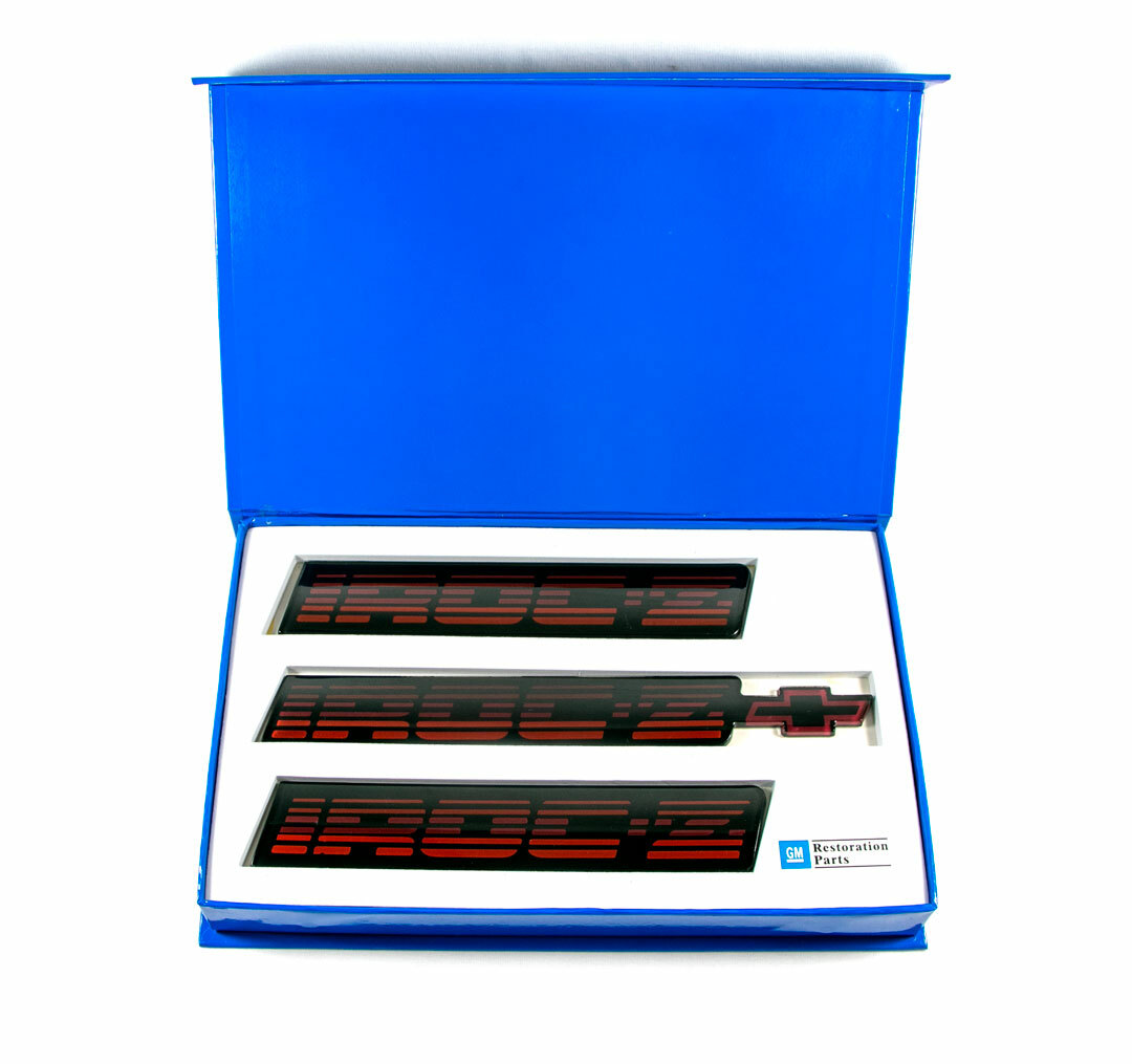1988-1990 Camaro IROC-Z Red Rocker Panel Rear Bumper Emblem Set ...