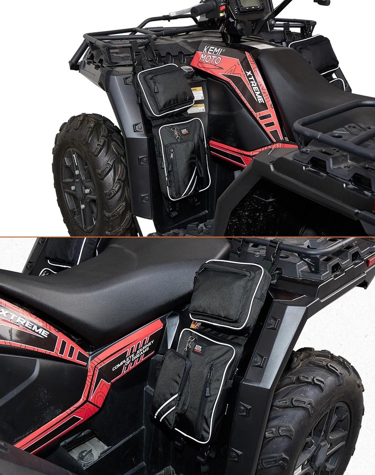 2Pcs ATV Fender Bags Pack Luggage Storage Bags For Polaris Sportsman ...