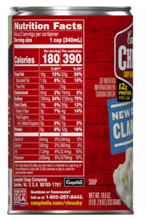 Campbell Soup Nutrition Label Ingredients Campbell Soup Introduces