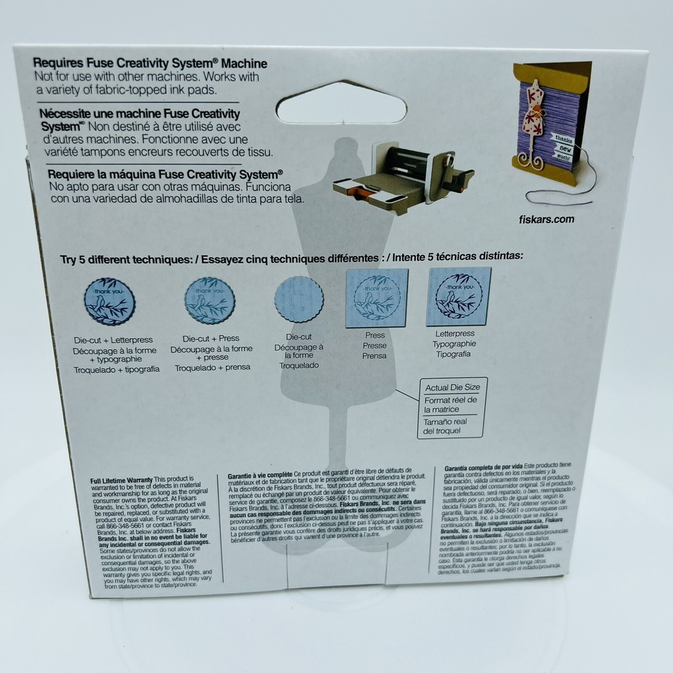 Fiskars Fuse Creativity Design Set 0196 Dress Die Cut & Letterpress New ...