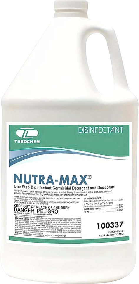 Nutra-Max Hospital Grade Disinfectant, EPA List N & G, Kills 99.9% ...