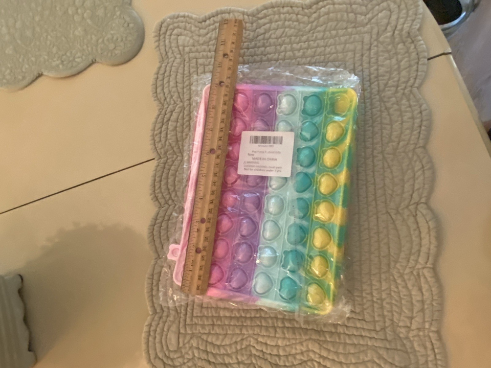 Girls Pop It Rainbow Purse Pastel Adjustable Strap JT Fidget Sensory ...