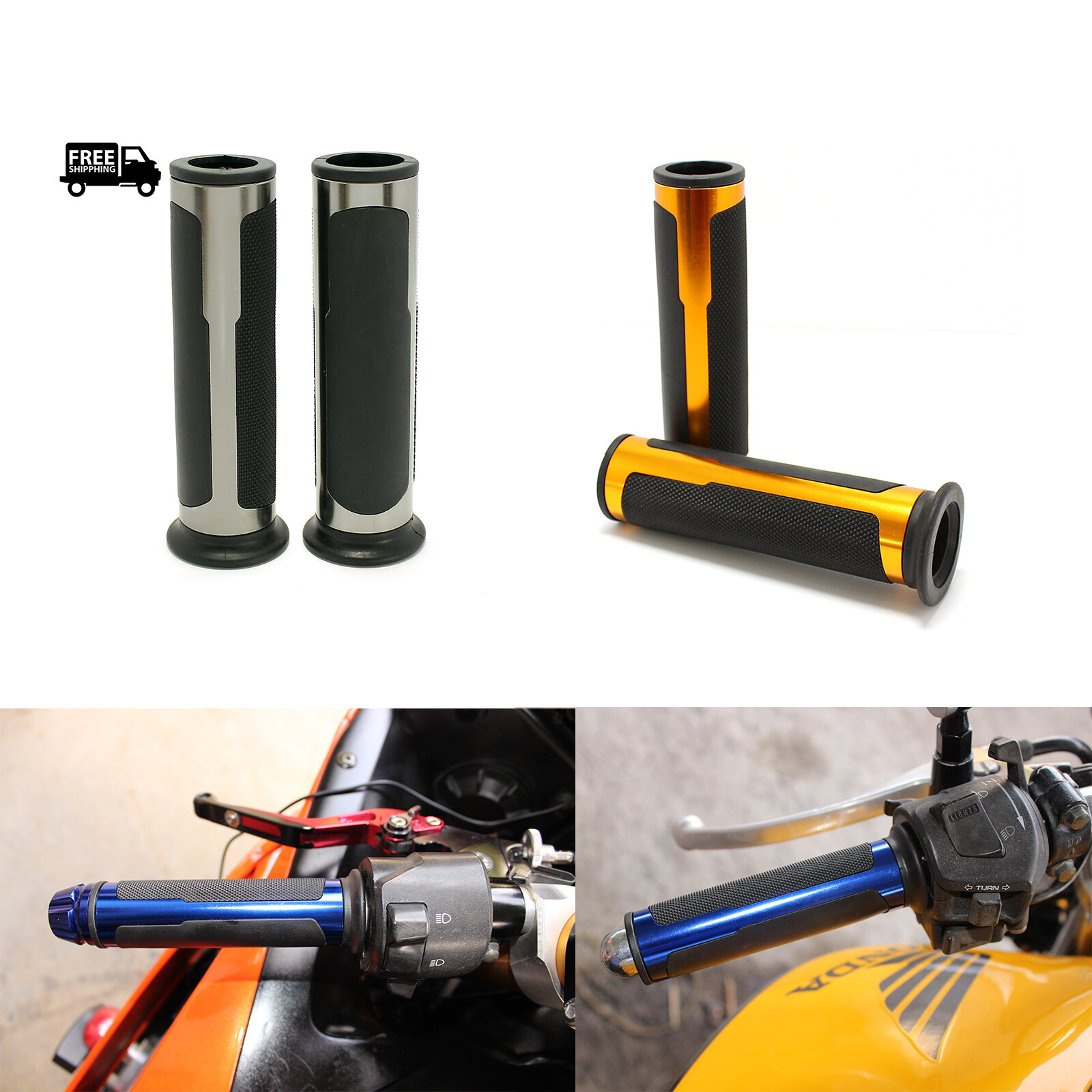 For Suzuki SV650 SV1000 BLACK MOTORCYCLE 7/8" HAND GRIPS Rubber ...