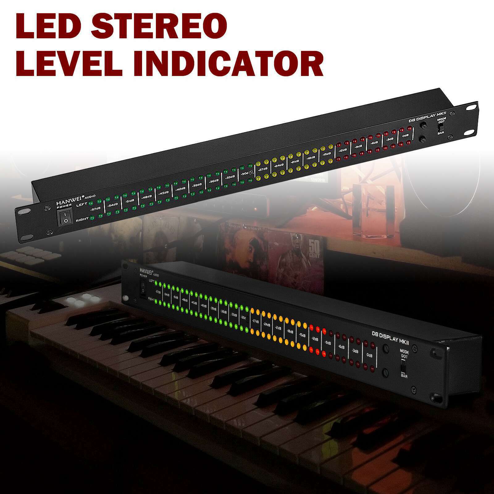 Dual 40LED Sound Level Meter Stereo Music Audio Spectrum DB Display ...