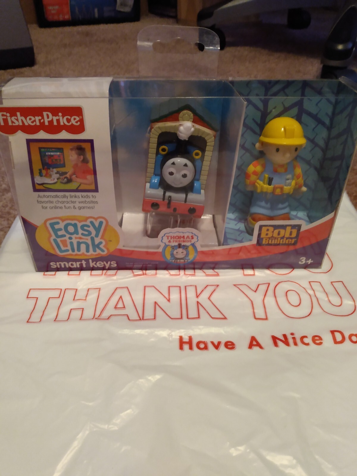 2 pack Fisher Price Easy Link Smart Keys Thomas Tank/Bob Builder New In ...