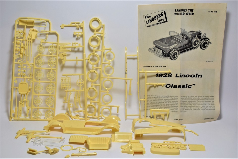 Lindberg 6010 1/32 Scale 1928 Lincoln Classic Car OPEN BOX Plastic ...