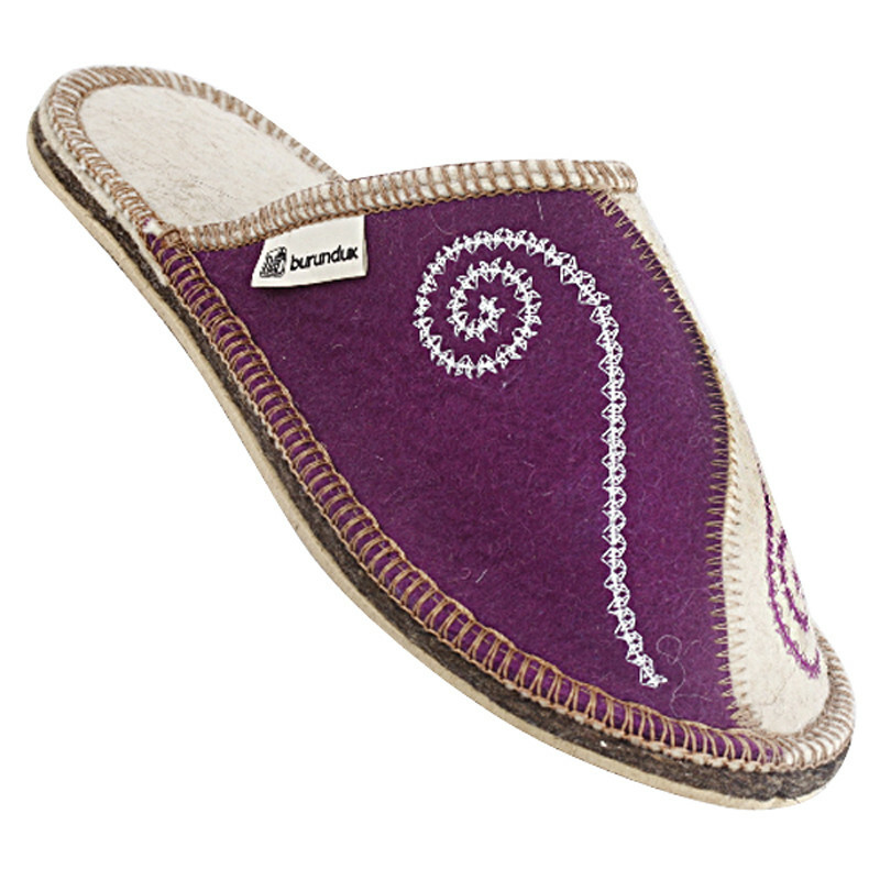 Purple Russian Felt Women's Slippers 100% Sheep Wool Warm Cozy, Not ...