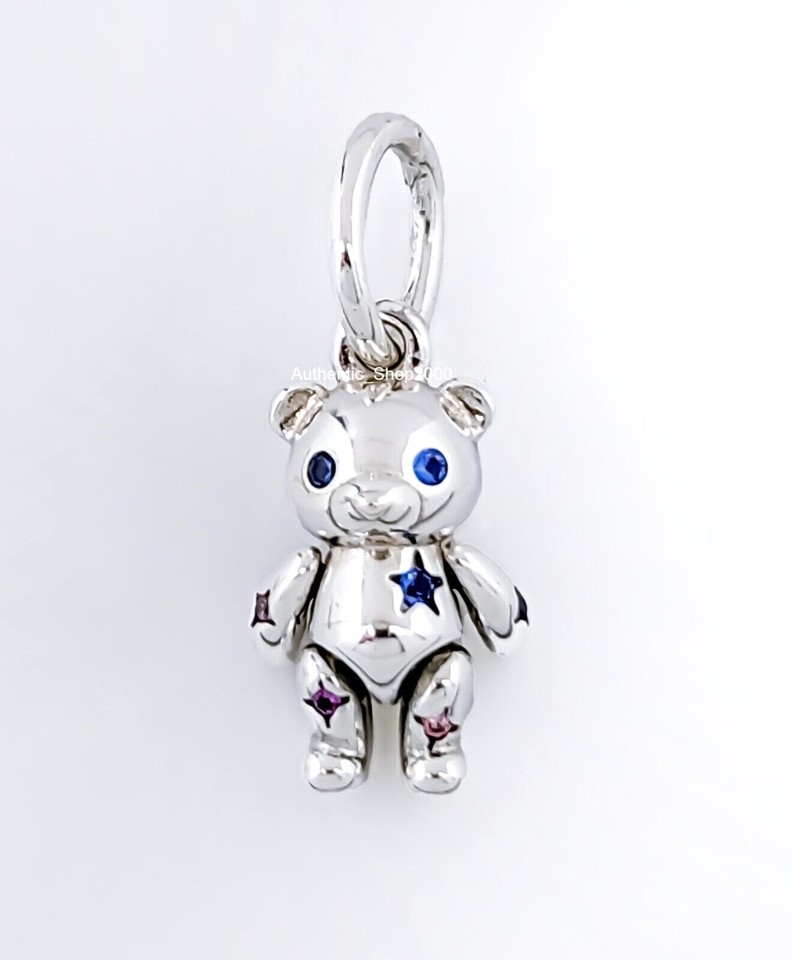 New 100% Authentic PANDORA 925 Ale Blue Eyes Movable Teddy Bear Charm ...