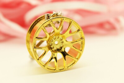 GOLD RIM KEYCHAIN Car Keys Mini Wheel Bogan Revhead JDM V8 Project Car ...
