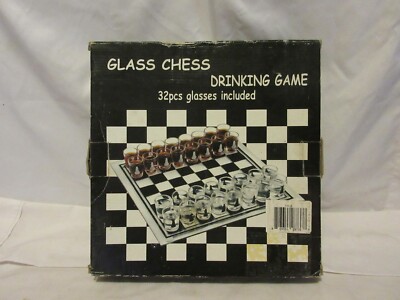 32-Piece Glass Chess Set With Drinking Shot Glasses & Glass Board | eBay