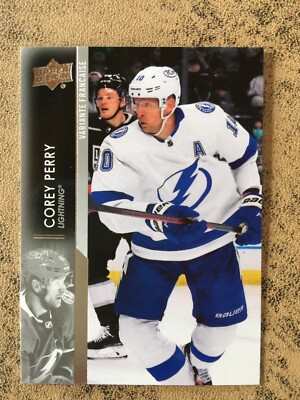 COREY PERRY 2021-22 UD Extended Series French Parallel SP #640 TBL LA ...