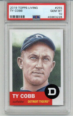 2019 TOPPS LIVING #255 TY COBB CARD DETROIT TIGERS PSA 10 LOW POP VERY ...