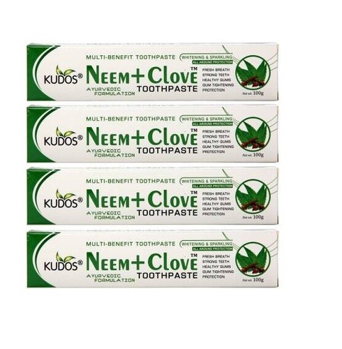 KUDOS Ayurvedic Formulation Neem + Clove Toothpaste - Pack Of 4 , 100 ...