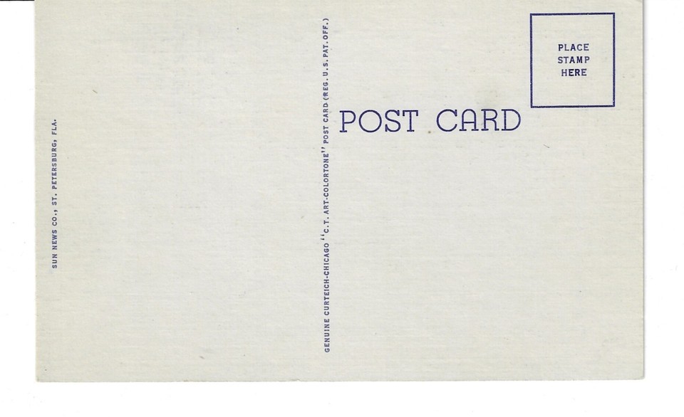 1954 POST CARD OF AL LANG FIELD IN ST. PETERSBURG, FLORIDA-HOME OF NY ...