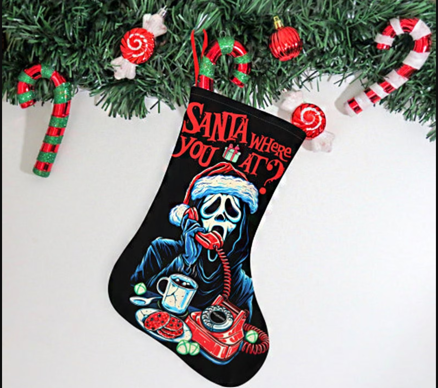 Horror Ghostface Santa Where You At Horror Xmas Christmas Stocking | eBay