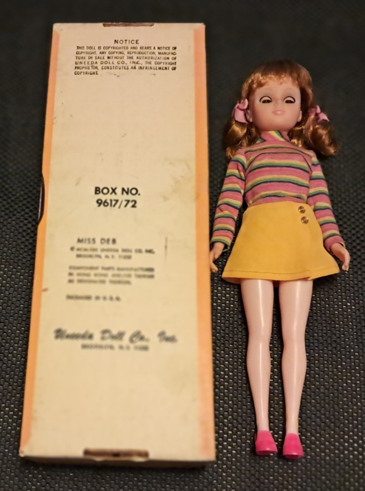 Vintage 1972 Uneeda Miss Deb Doll & Box Hair That Grows Mini Skirt ...