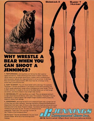 VINTAGE 1977 JENNINGS COMPOUND BOW HUNTING ARCHERY PRINT AD | eBay