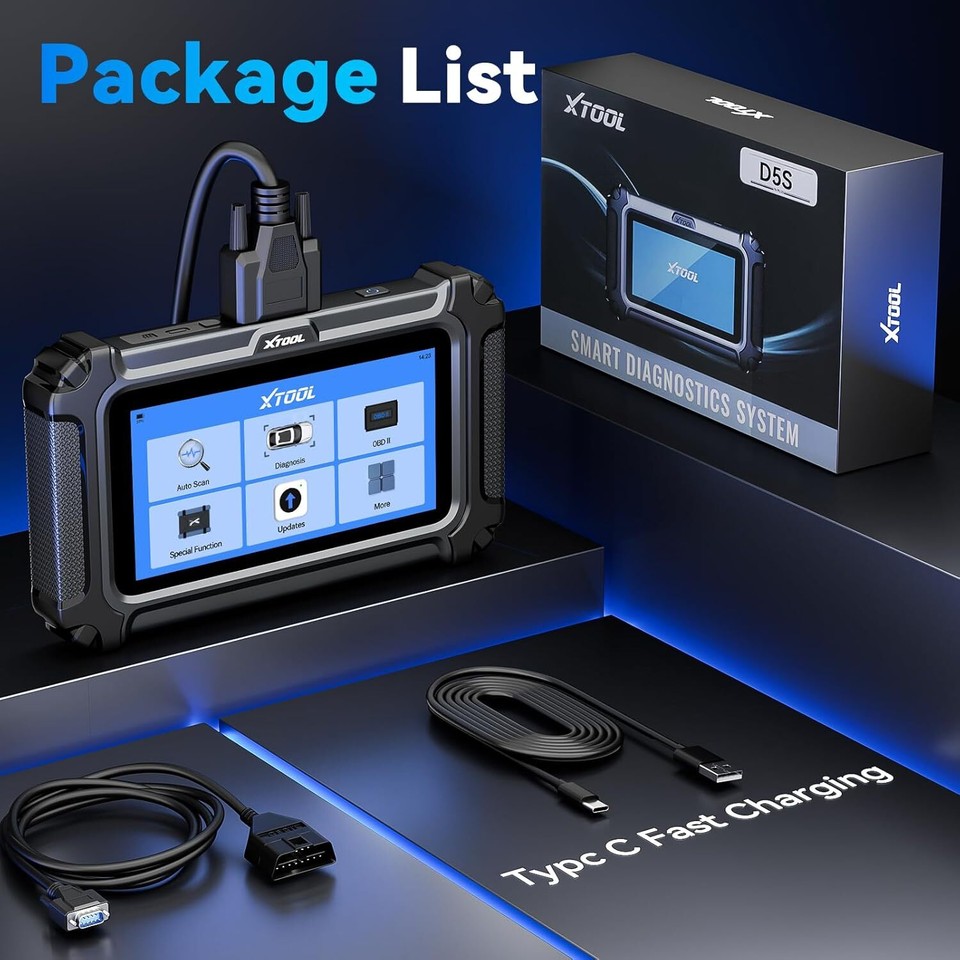 XTOOL D5S Car OBD2 Scanner Engine ABS SRS TCM System Diagnostic Tool ...