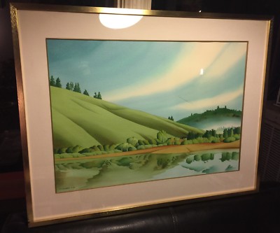 RAY JACOBSON CALIFORNIA LANDSCAPE SONOMA VALLEY WATERCOLOR ART PAINTING ...