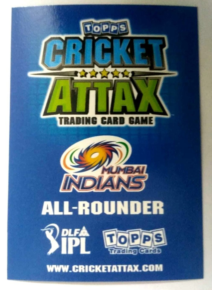 INDIA 1st Ed DLF IPL TOPPS 2011 CRICKET ATTAX CARD ANDREW SYMONDS, MAN ...