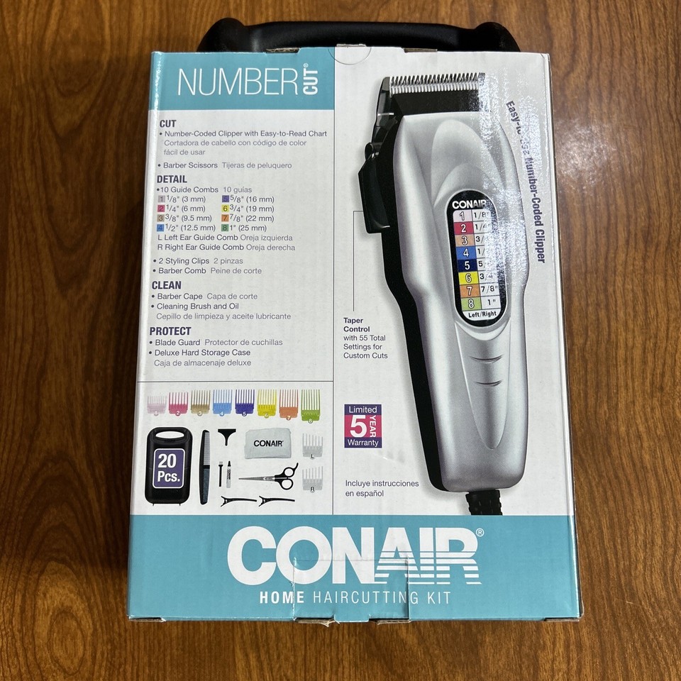 NEW CONAIR NUMBER CUT Color Coded 20 Piece Home Haircutting Kit HAIR ...