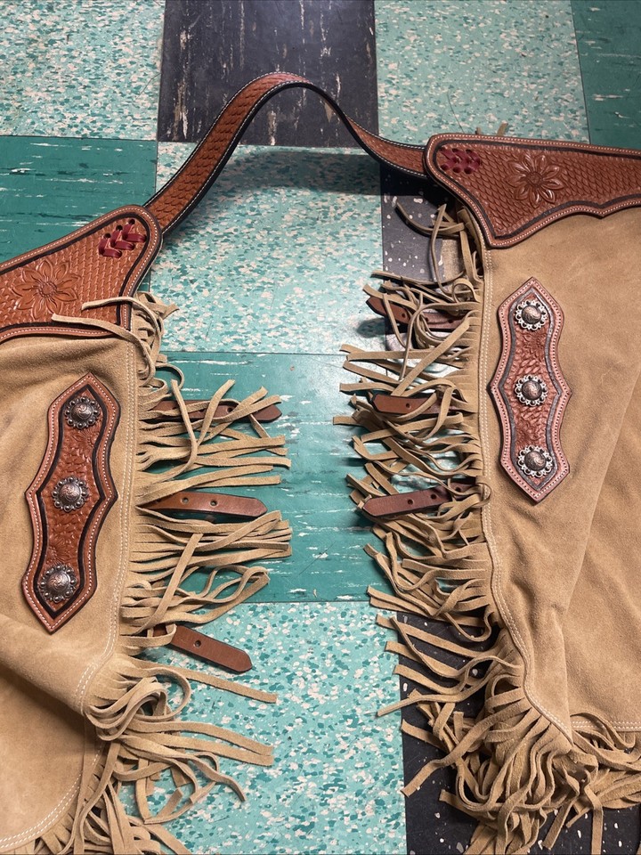 Set Of 2 Western Leather Chaps Nice Shape | eBay