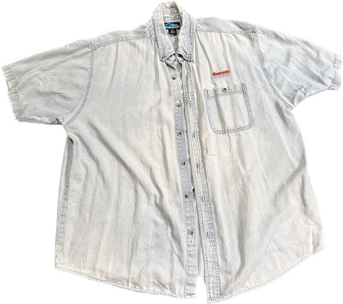 Bosch Rexroth Patch Denim Mechanic WORK SHIRT Rockabilly Punk 2XL Jean ...
