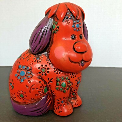 Mid Century Mod Dog Coin Bank MCM Paper Mache Vintage Kitsch Hippie ...