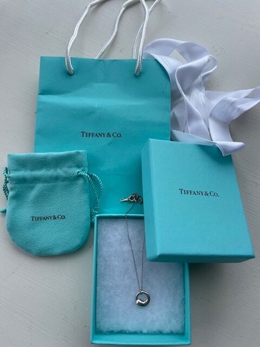 Tiffany & Co 17" Elsa Peretti Eternal Circle Necklace w Pouch, Box ...