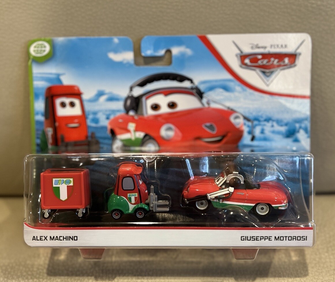 DISNEY PIXAR CARS 3 “TWO PACK ALEX MACHINO & GIUSEPPE MOTOROSI" NEW IN ...
