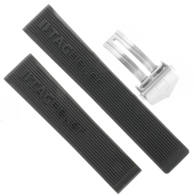 Tag Heuer Watch Strap Formula 1 FT6024 FDA Rubber Black 20/18 MM With ...