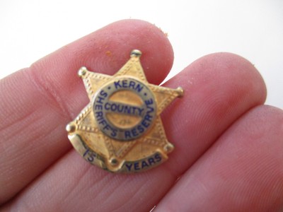 vintage Kern County California Sheriff Reserve MINI 15yrs Service Pin ...