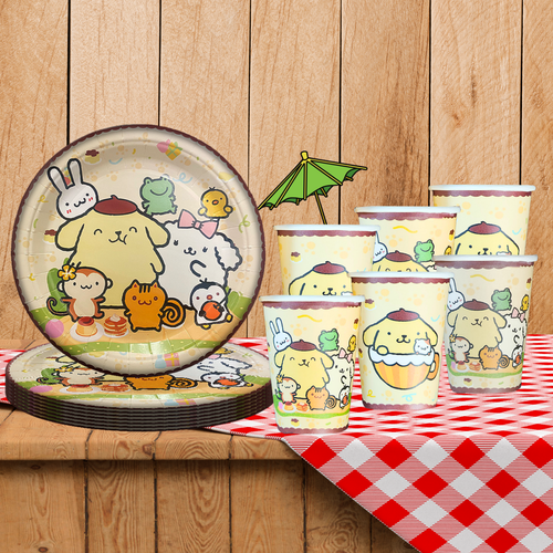 POMPOMPURIN cup plate swirl birthday party supplies favor centerpiece ...