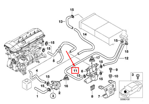 NEW BMW 5 E39 RIGHT HEATER HOSE 64218391017 8391017 ORIGINAL | eBay