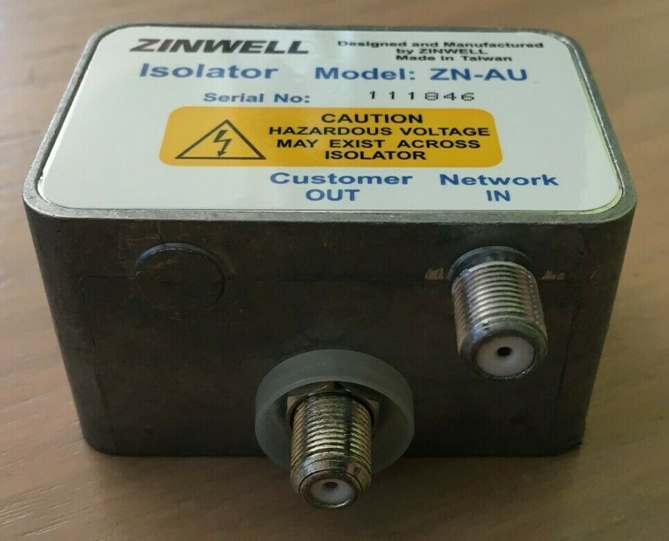 NEW ZINWELL CATV COAX Cable TV Isolator Foxtel and Telstra NBN approved ...