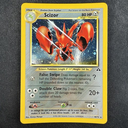 Pokemon TCG Scizor Neo Discovery 10/75 Unlimited Cosmos Holo Rare WOTC ...
